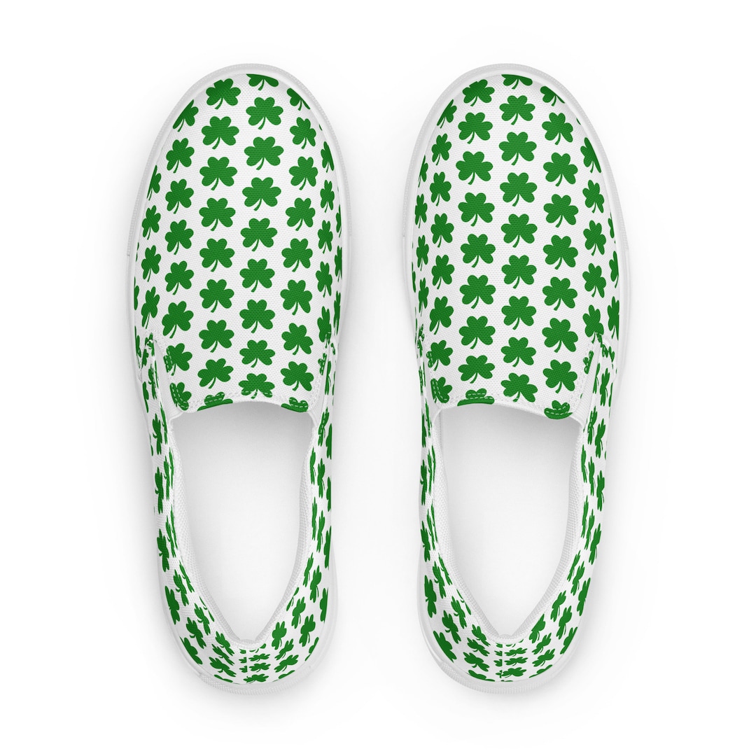 Women's St. Patricks Day Vans Style Shoes | Shamrock Print Vans | St ...