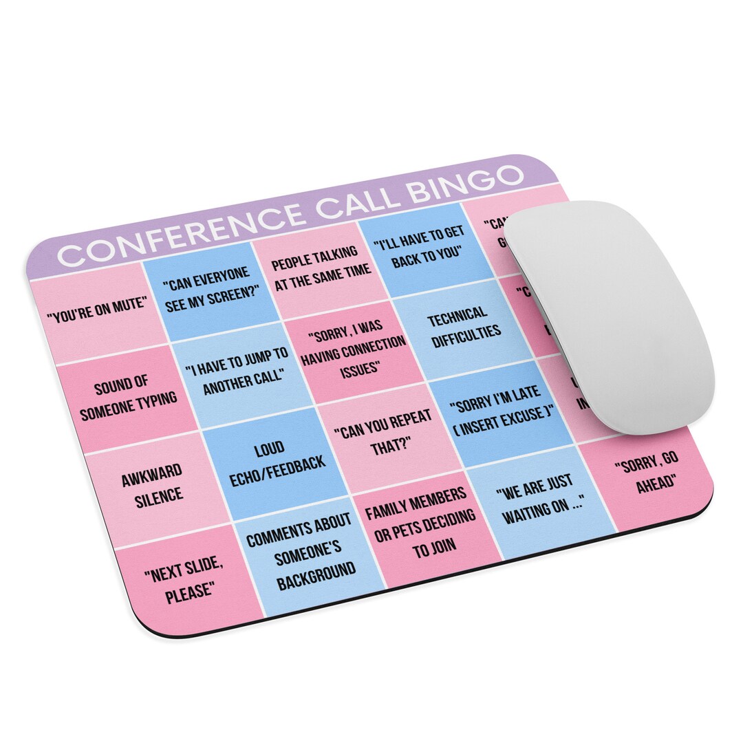 Conference Call Bingo Mouse Pad | Zoom Call Bingo | Funny Coworker Gift ...