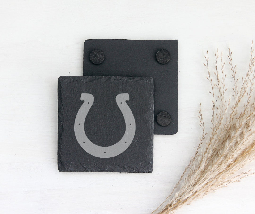 Indianapolis Colts Slate Coaster, Laser Engraved Beer Coaster, Bar ...