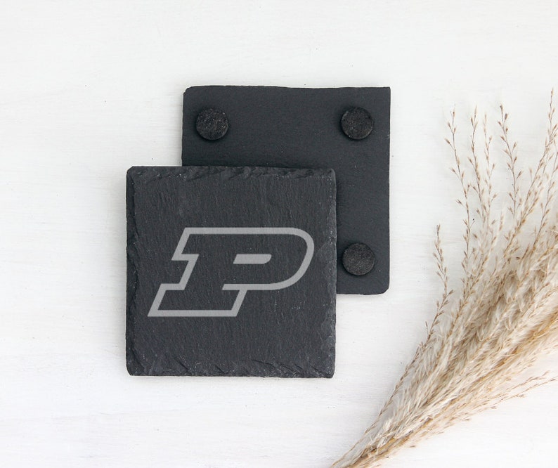 Laser Engraved Purdue Slate Coaster, Beer Bar Coaster, Bachelor Gift ...
