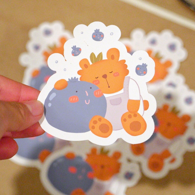 Cute Blueberry Bear Sticker ~ Waterproof - Etsy