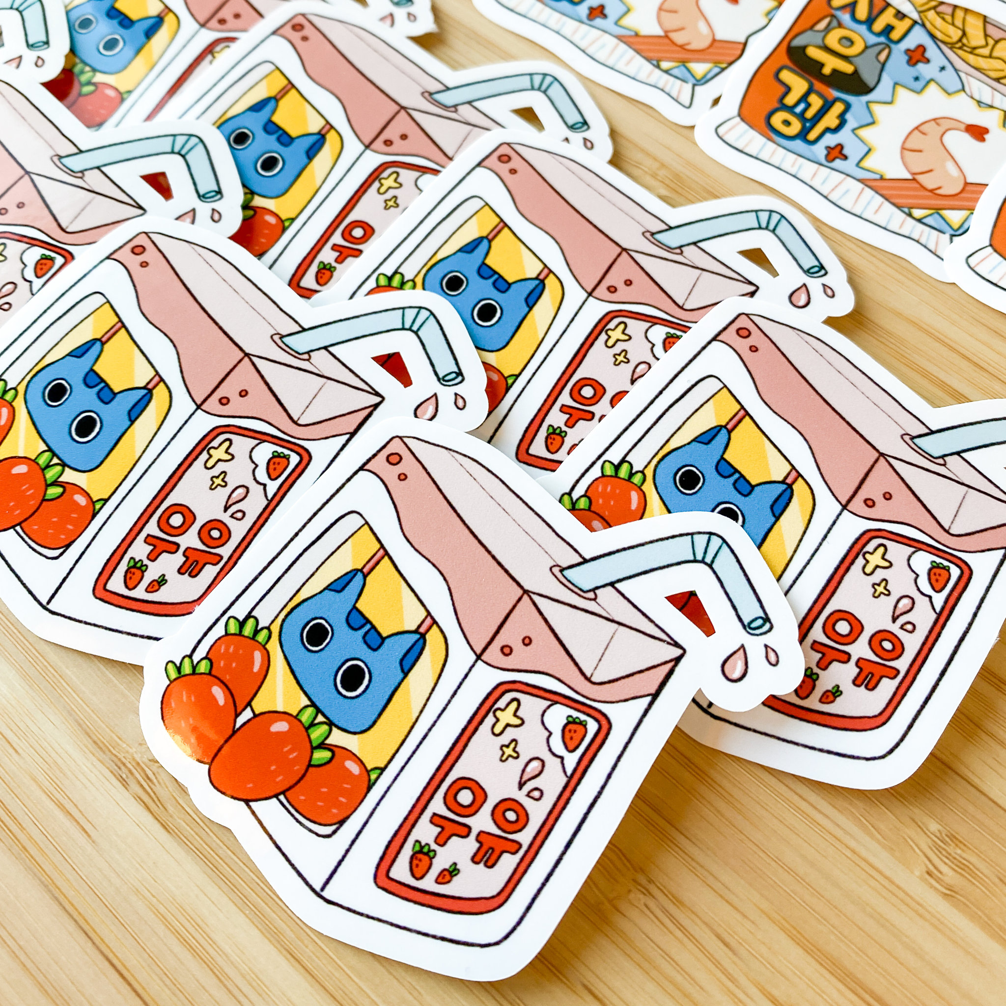 Strawberry Milk Vinyl Sticker - Etsy