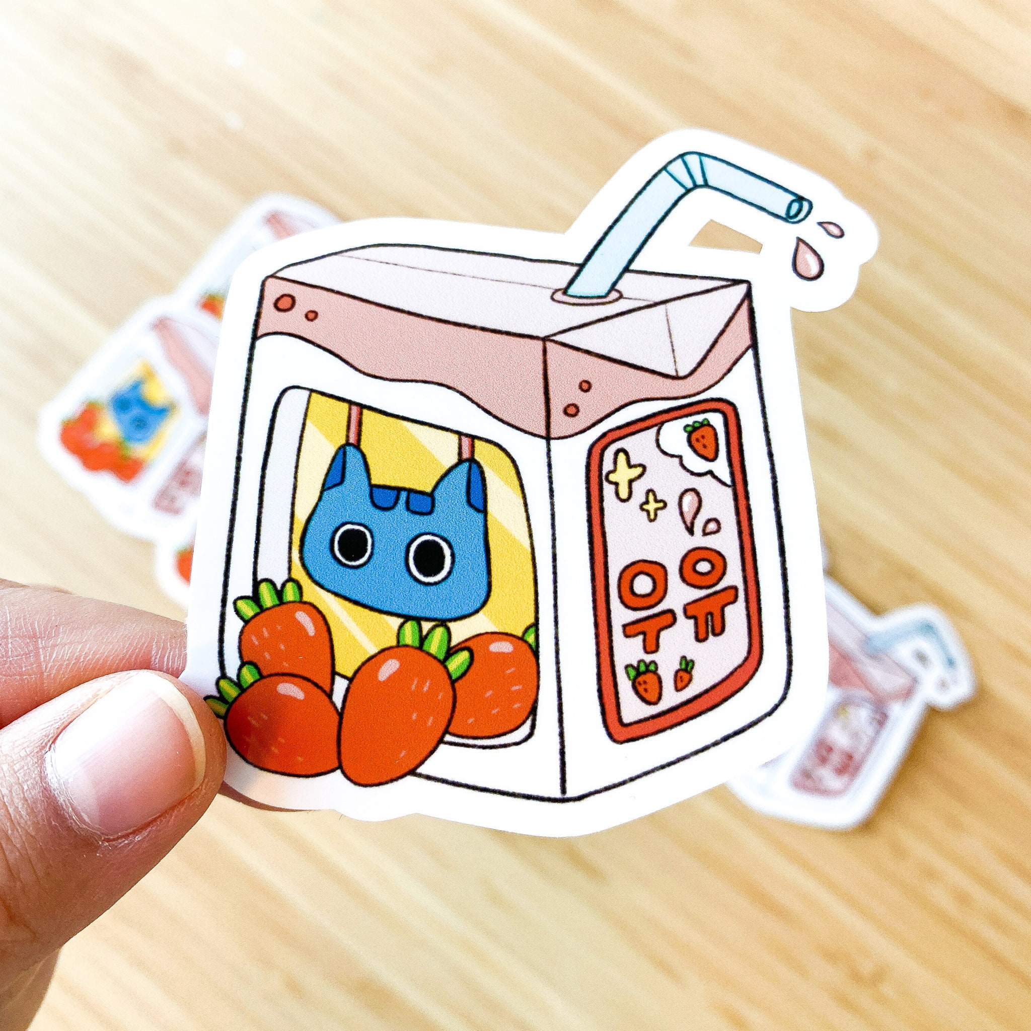 Strawberry Milk Vinyl Sticker - Etsy