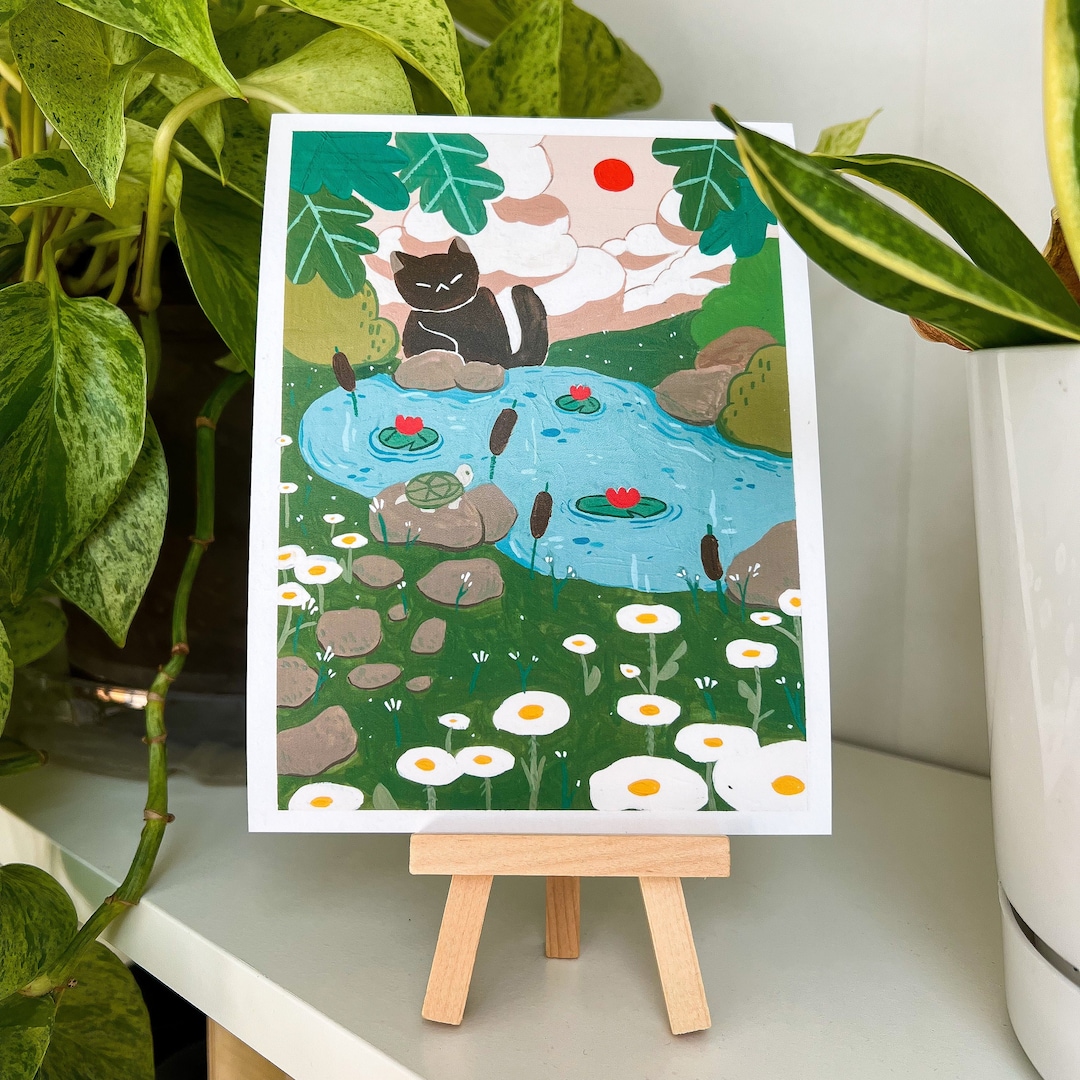 Zen Pond Print - Etsy