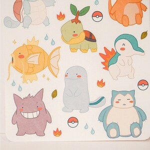 Pokemon Sticker Sheet - Etsy