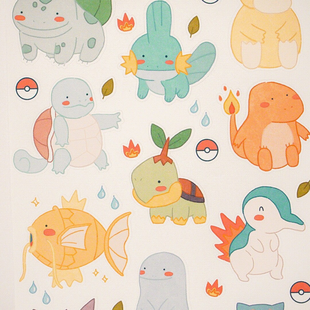 Pokemon Sticker Sheet - Etsy