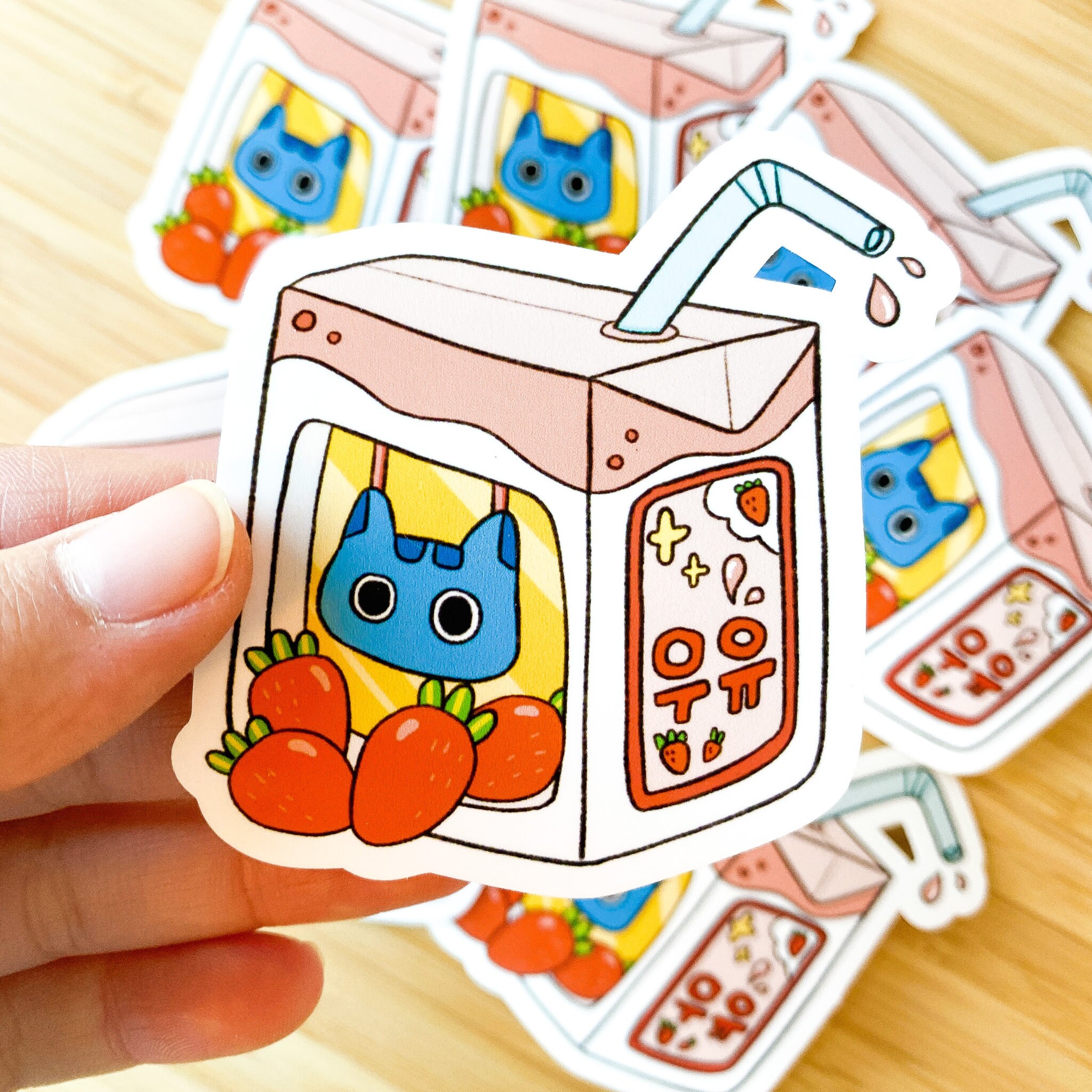 Strawberry Milk Vinyl Sticker - Etsy