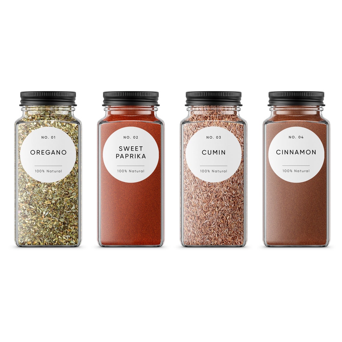 Custom Minimalist Spice Labels Round Modern Kitchen - Etsy