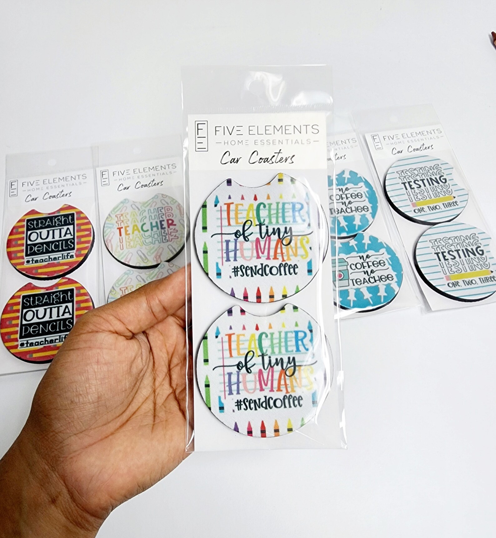 Teacher Car Coasters | School Car Coasters | Teacher Gifts | Car ...