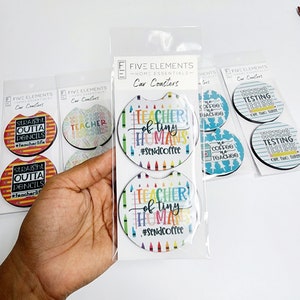 Teacher Car Coasters | School Car Coasters | Teacher Gifts | Car ...