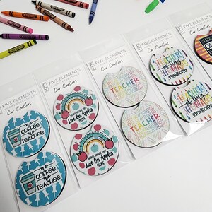 Teacher Car Coasters | School Car Coasters | Teacher Gifts | Car ...