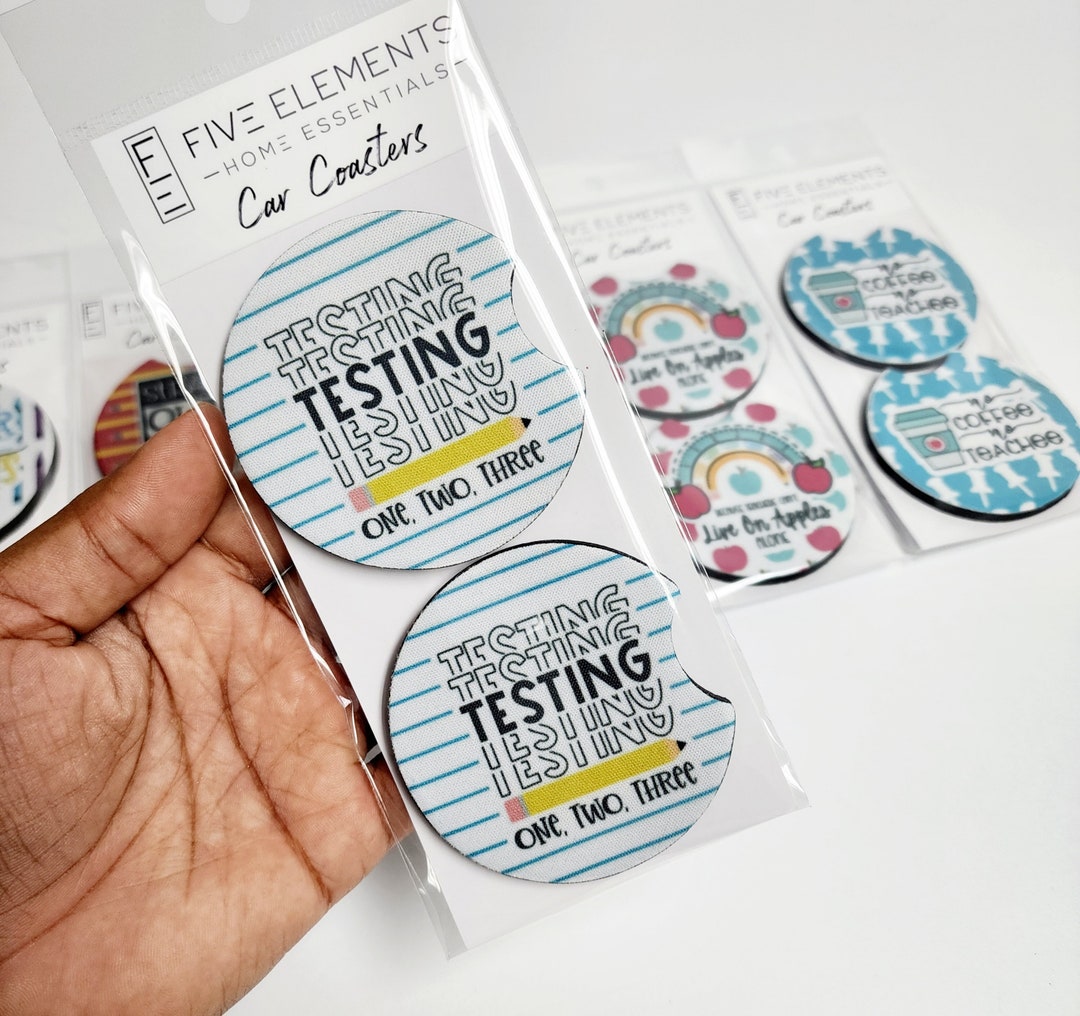 Teacher Car Coasters | School Car Coasters | Teacher Gifts | Car ...