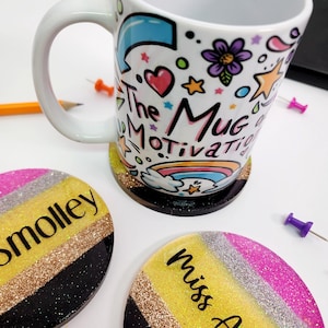 Personalized Coaster|teacher Coaster|pencil Coaster|paperweight ...