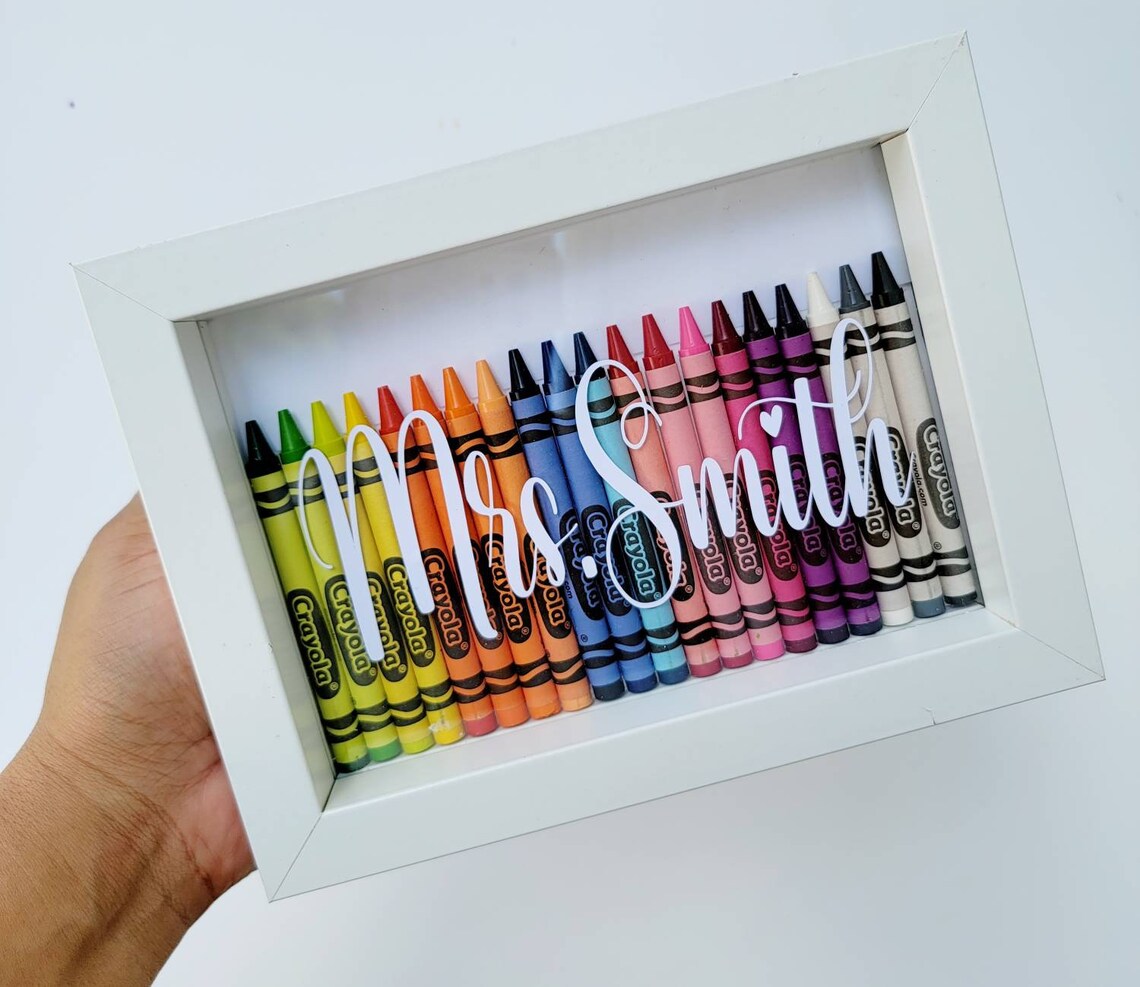 Teacher Crayon Wall Art| Crayon Shadow Box |teacher Crayons Shadow Box ...