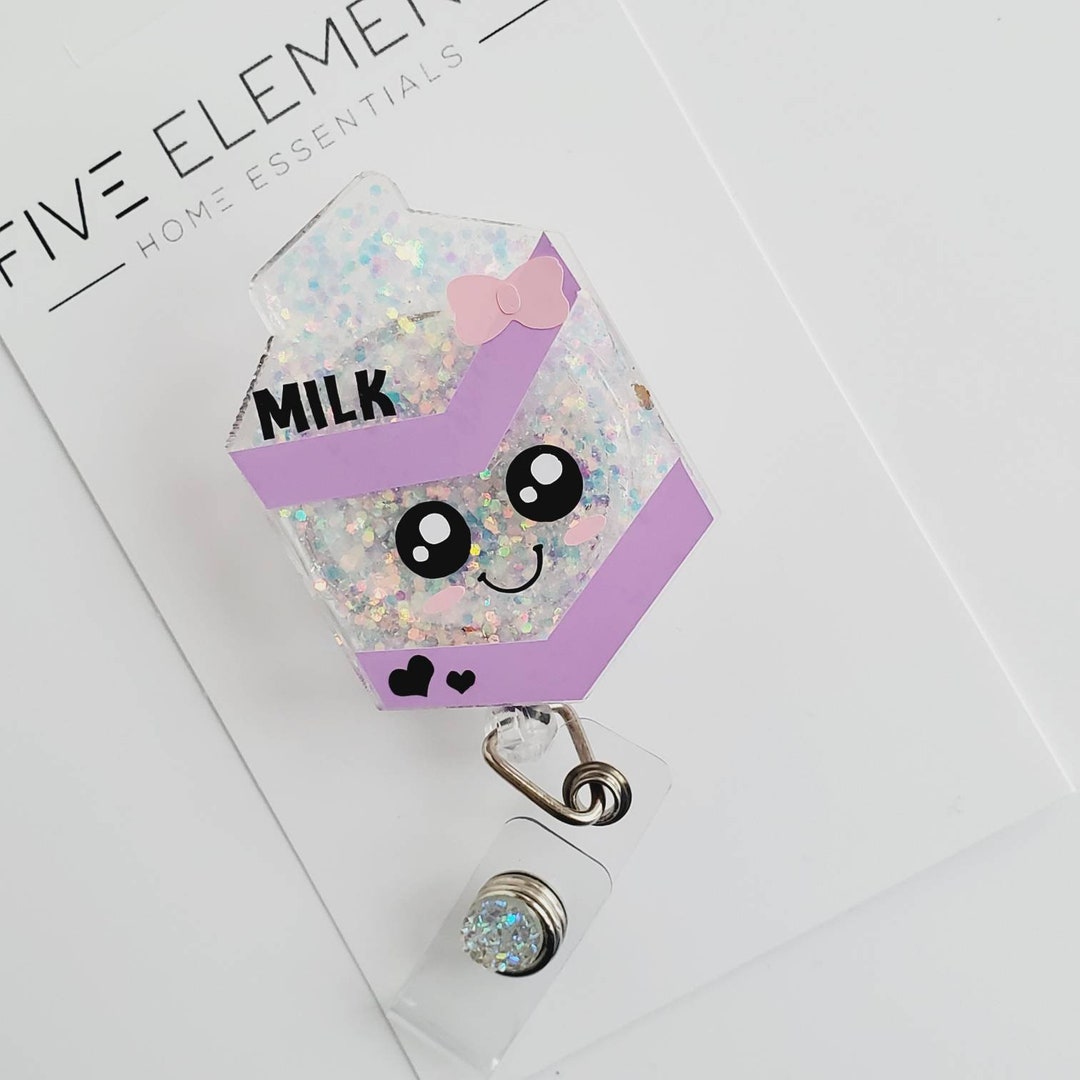 Milk Carton Badge Reel | Cute Badge Reels | ID Badge Reel | Gift ...