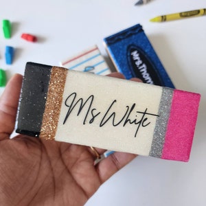 Personalized Board Eraser|pencil Eraser|glitter Eraser|cute Teacher ...