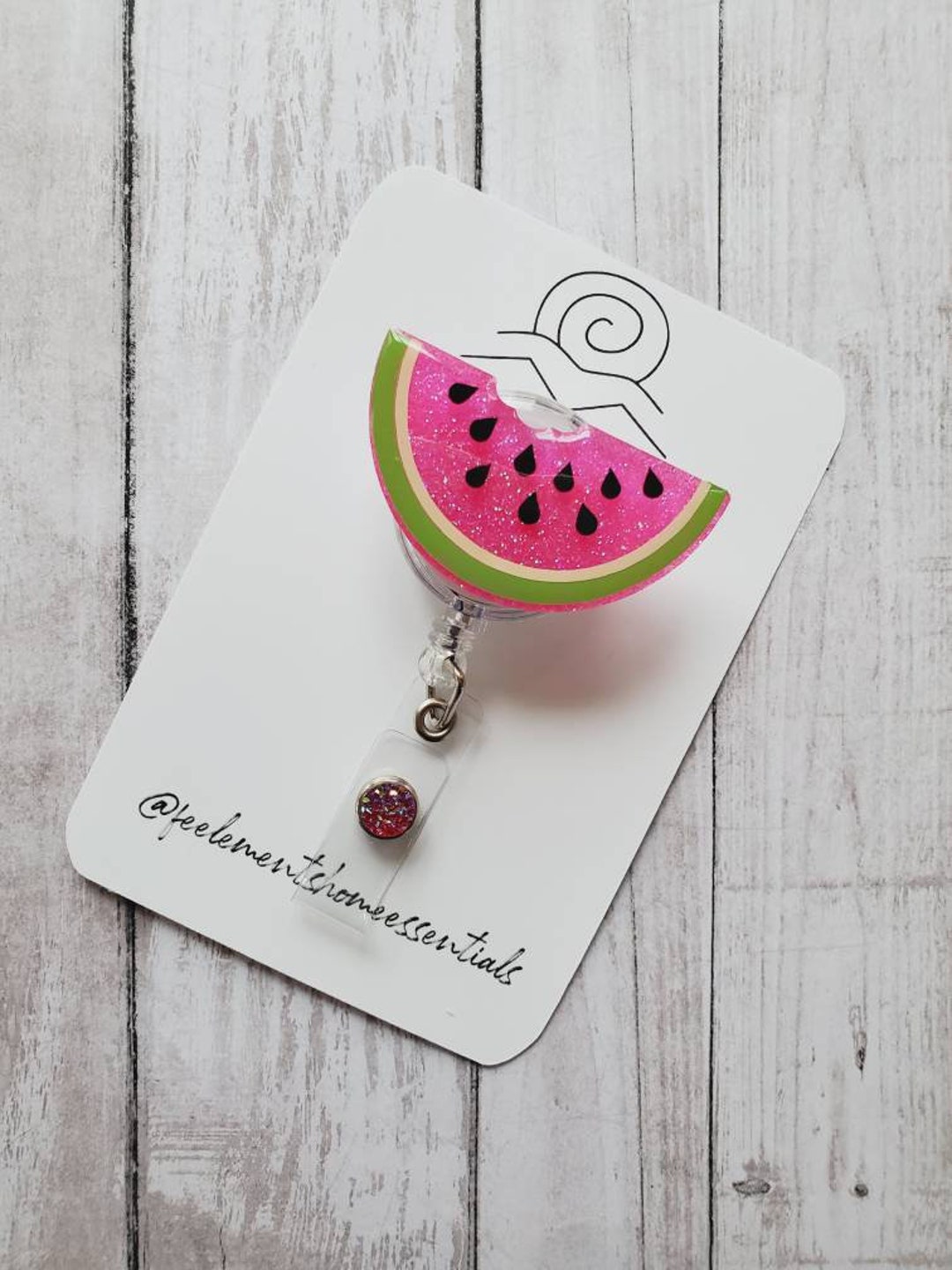 Watermelon Slice Badge Reel | Cute Badge Reels | ID Badge Reel | Gift ...