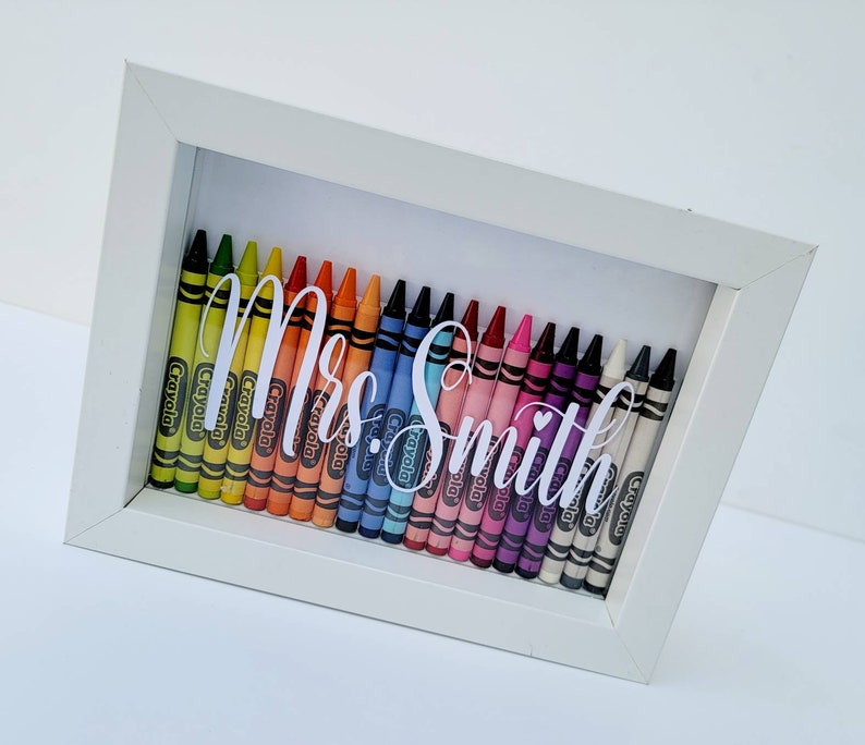 Teacher Crayon Wall Art| Crayon Shadow Box |teacher Crayons Shadow Box ...