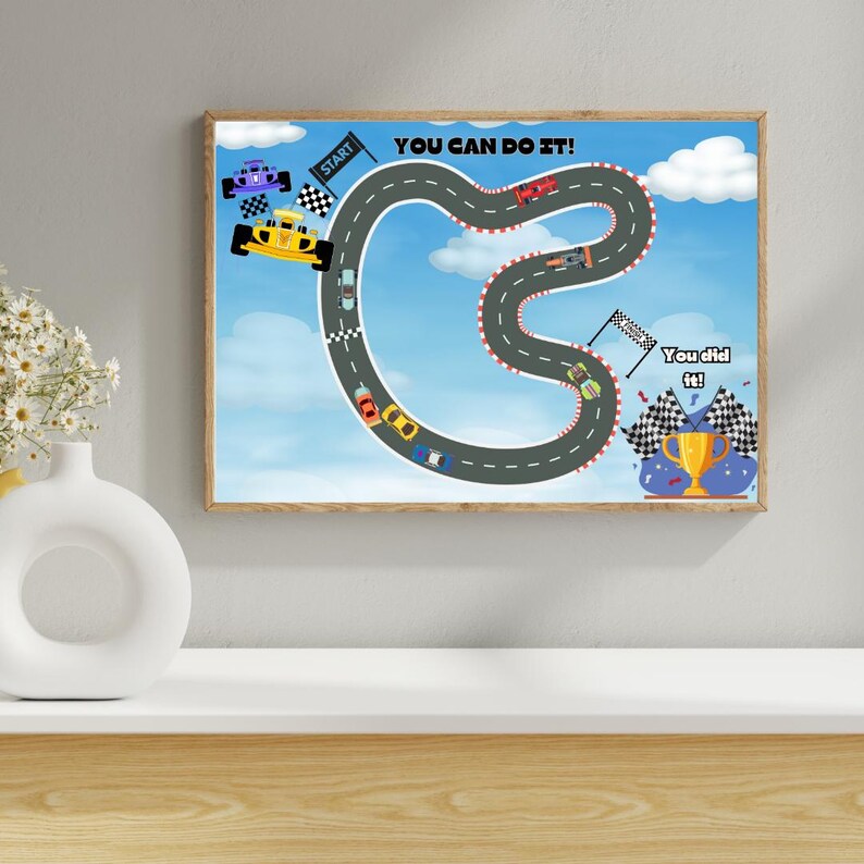 Race Track Reward Chart for Kids Behaviour, Toilet, Potty Training (PDF ...