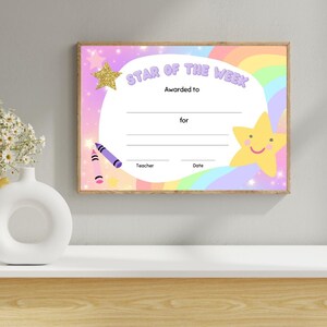Star of the Week School Assembly Certificate: Potty Training, Positive ...