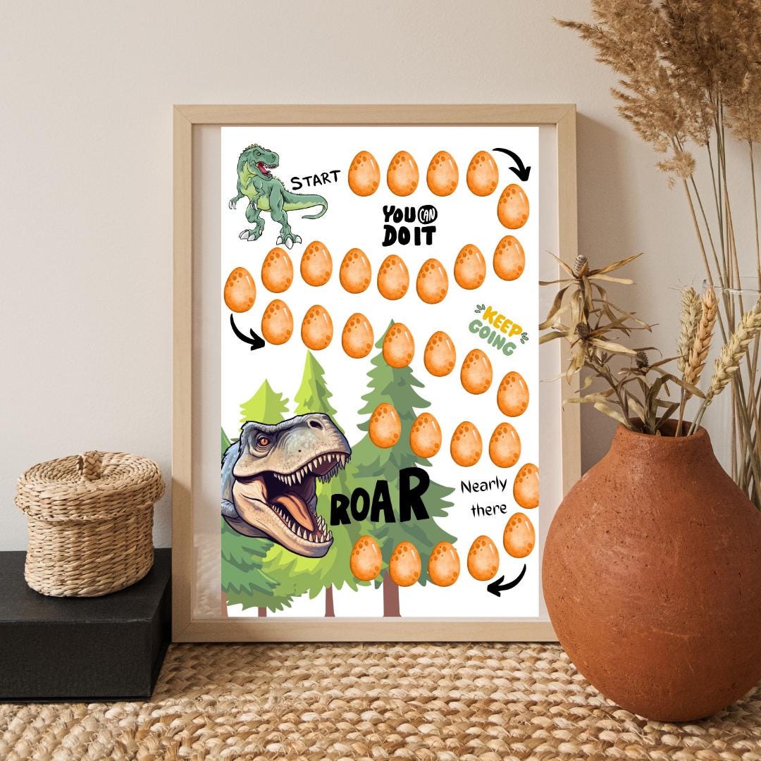 Dinosaur T-rex Reward Chart: Potty Training, Positive Behavior (PDF ...