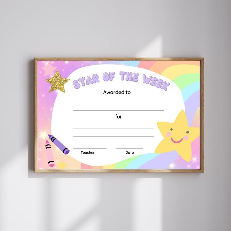 Star of the Week School Assembly Certificate: Potty Training, Positive ...