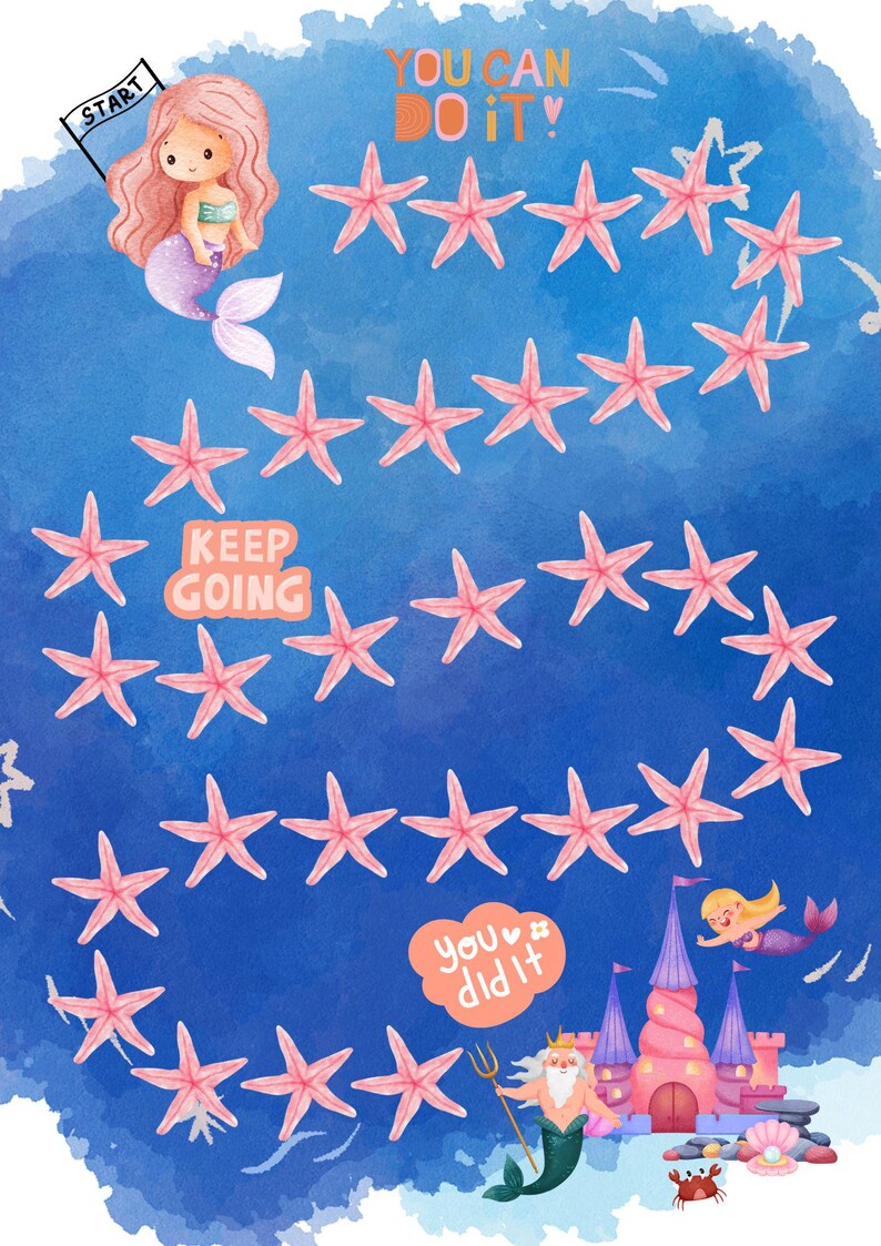 Mermaid Castle Reward Chart: Positive Behavior, Potty Training (PDF ...