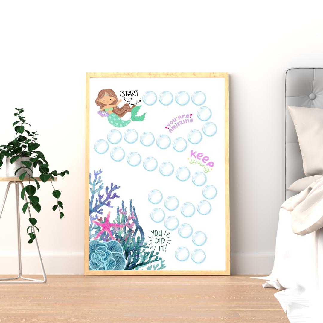 Mermaid Reward Chart: Kids' Positive Behavior, Potty Training (PDF ...
