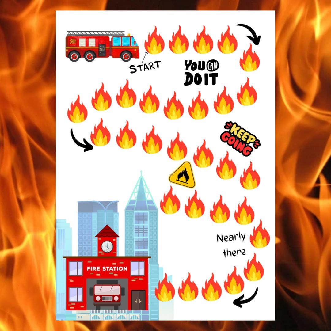 Fire Engine Reward Chart: Potty Training, Positive Behavior (PDF ...