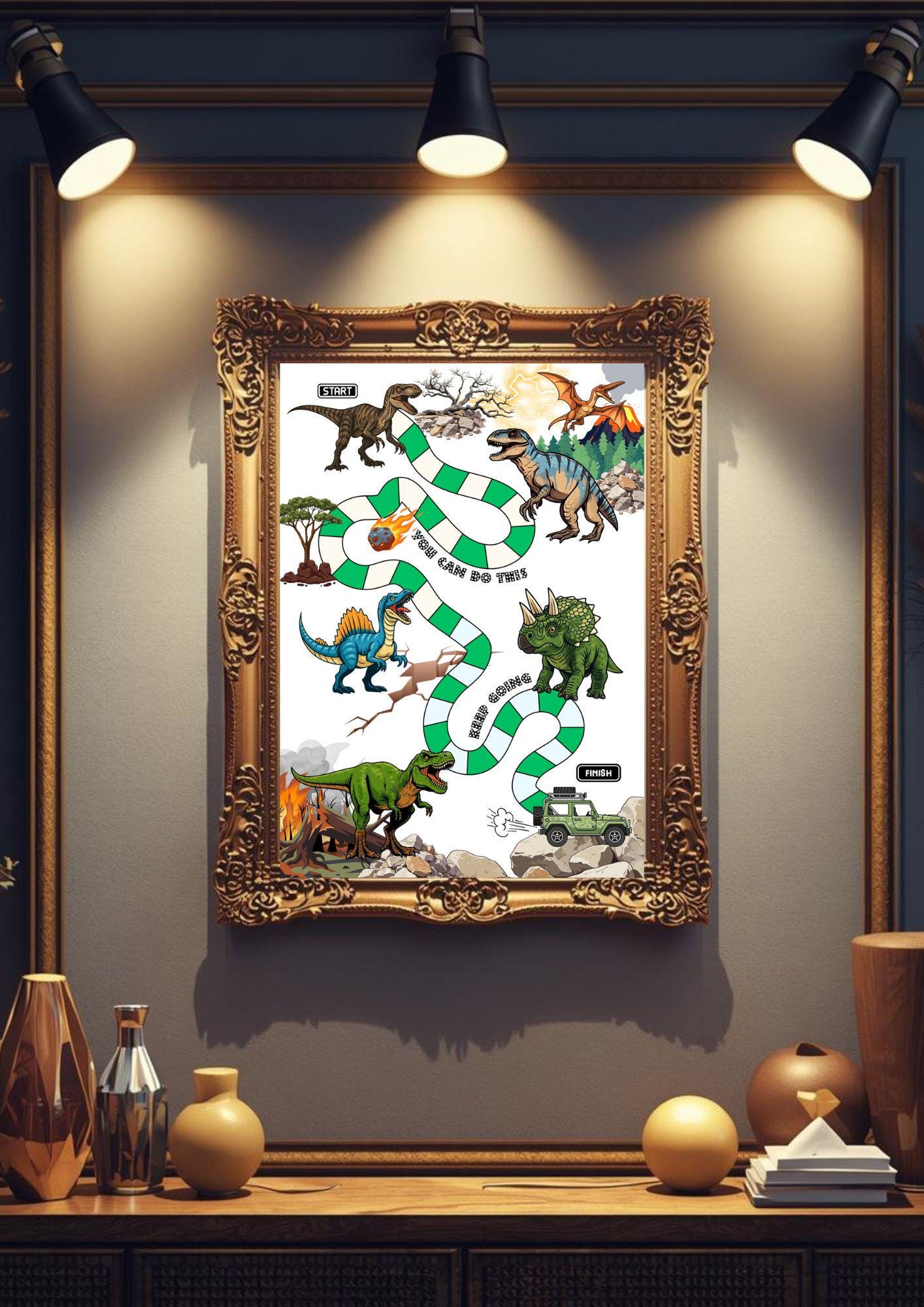 Dinosaurs Volcano Reward Chart, Kids Behavior Tracker, Potty Training ...