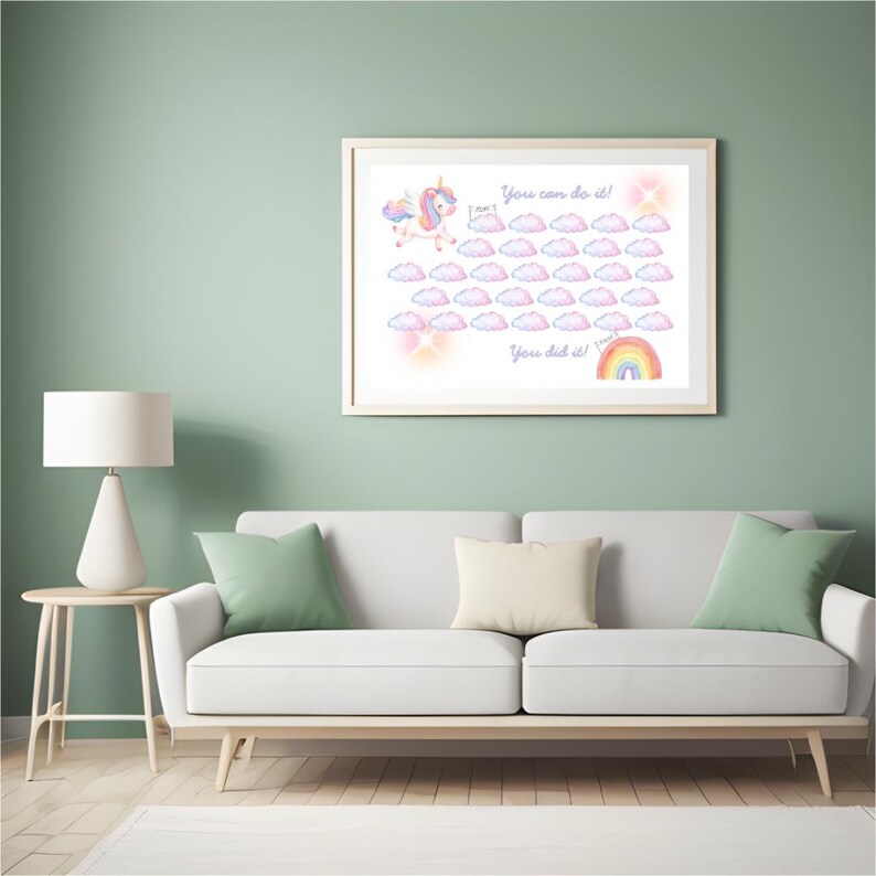 Unicorn Cloud Reward Chart: Kids' Positive Behavior (PDF Digital ...