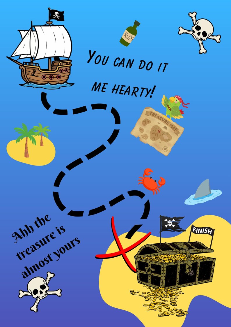 Pirate Treasure Map Reward Chart: Kids' Behavior and Potty Training ...