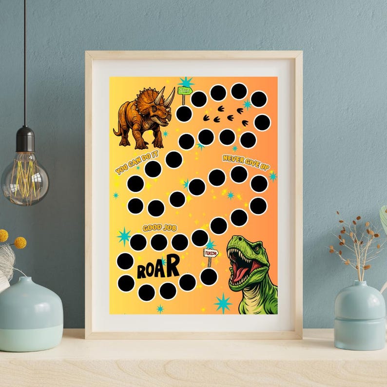 Dinosaur Reward Chart, Kids Potty Training, Positive Behavior Sticker ...