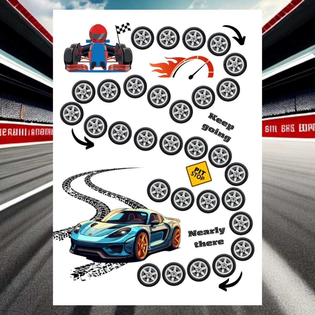 Race Track Reward Chart Printable: Potty Training, Positive ...