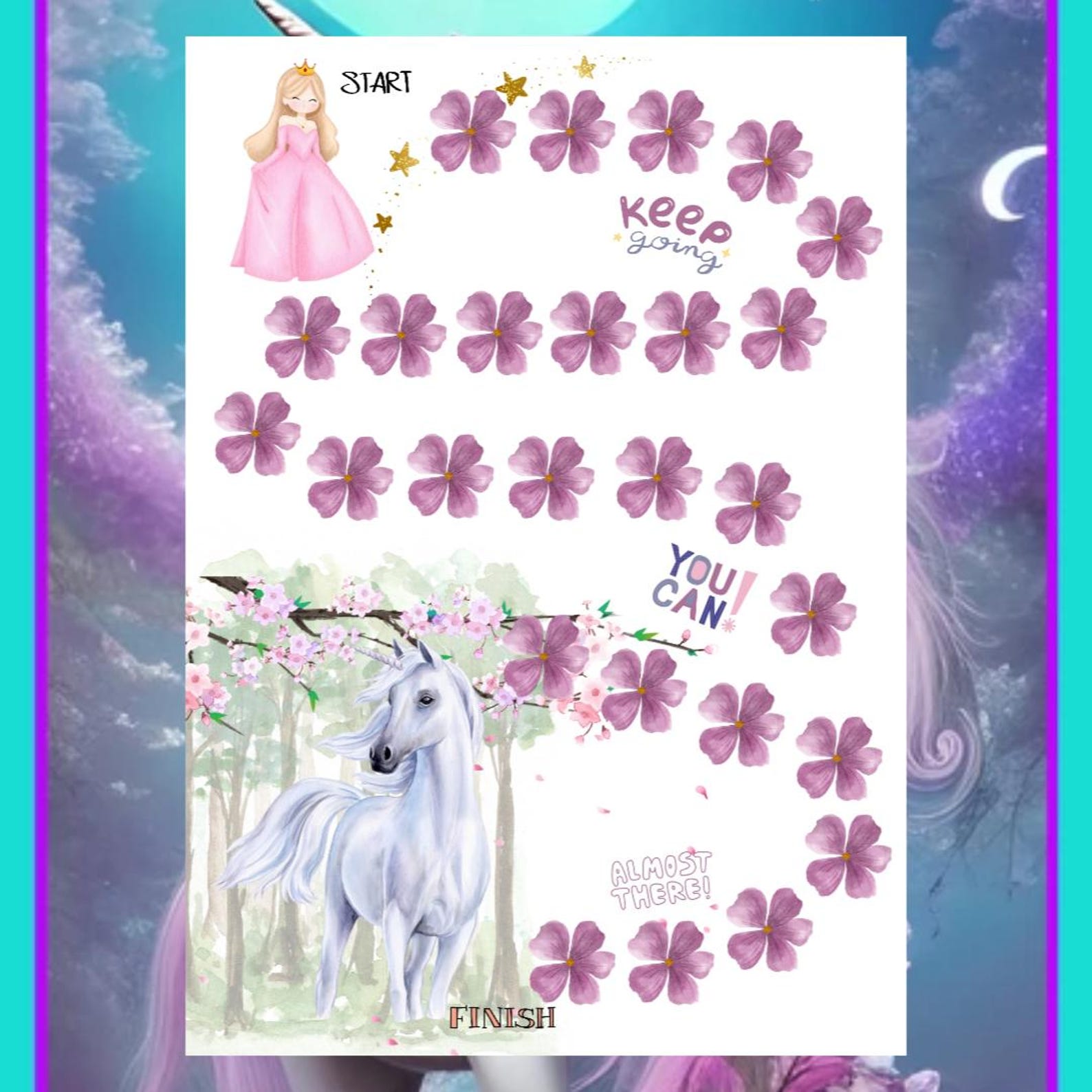 Princess Unicorn Reward Chart Printable: Potty Training, Positive ...