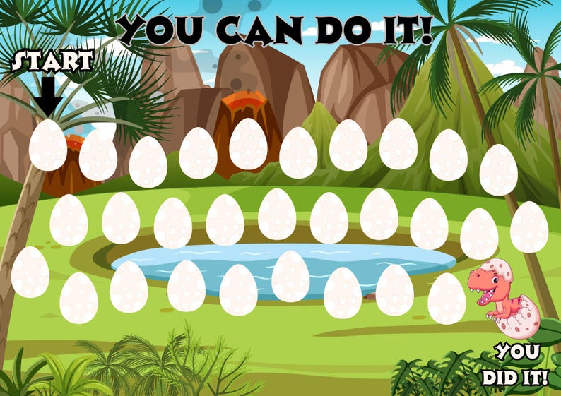 Dinosaur Egg Reward Chart, Toilet Training Sticker Chart Positive ...