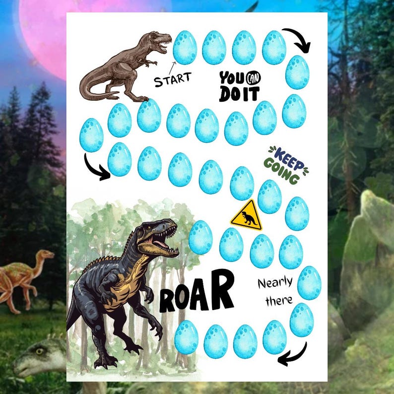 Dinosaur Scary T Rex Reward Chart, Toilet Training Sticker Chart ...
