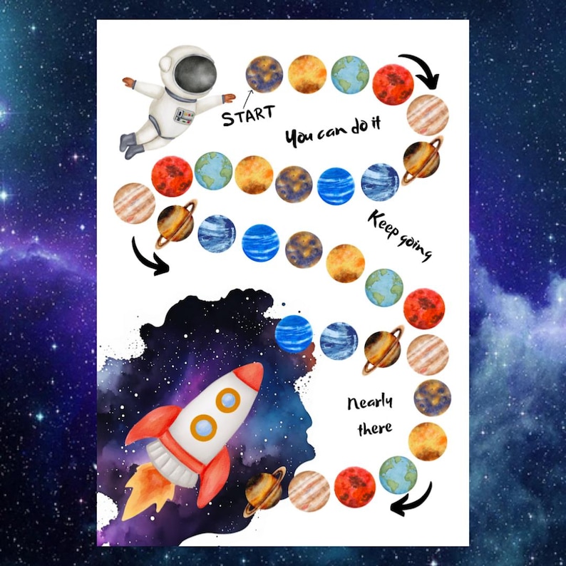 Astronaut Planet Reward Chart, Toilet Training Sticker Chart, Positive ...