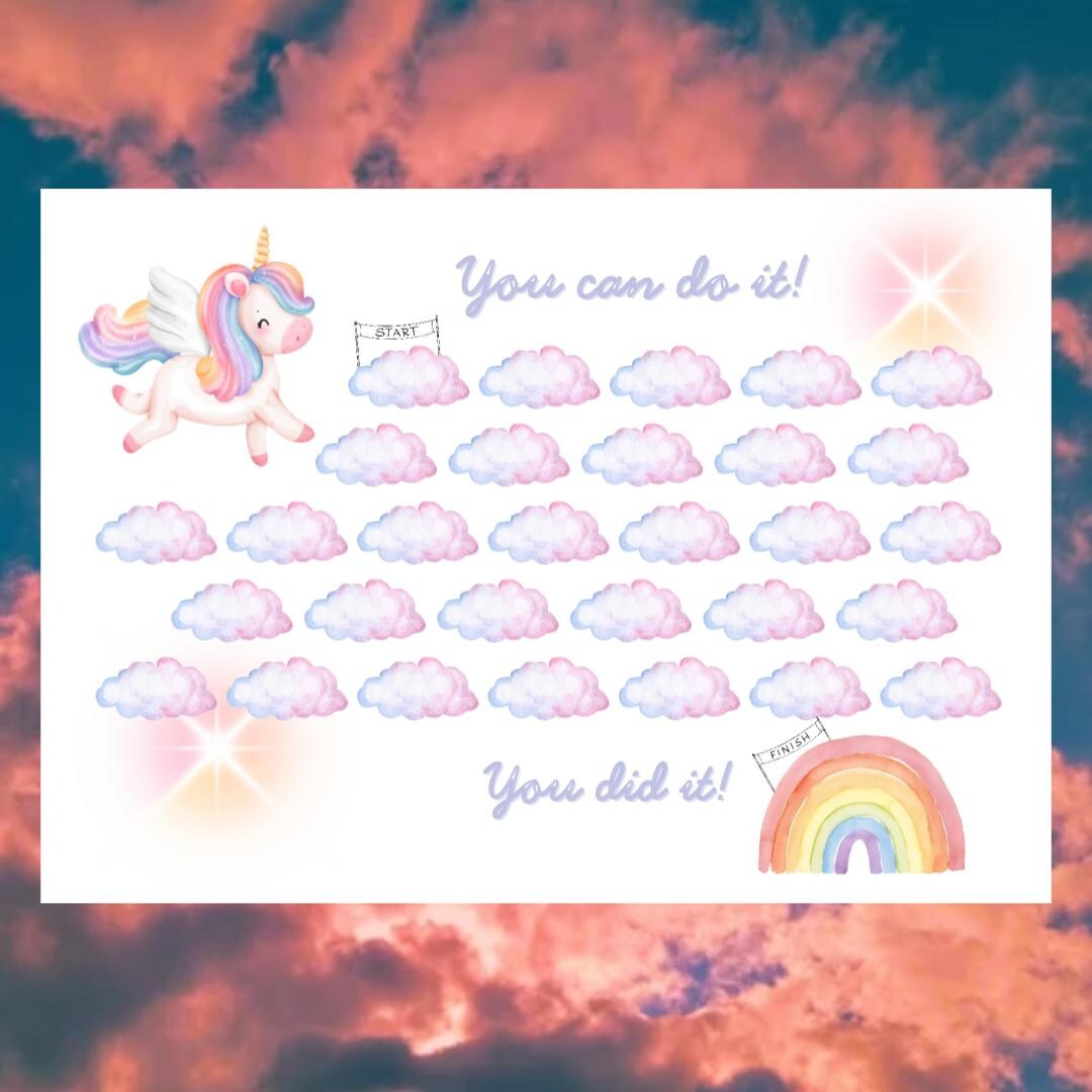 Unicorn Cloud Reward Chart: Kids' Positive Behavior (PDF Digital ...