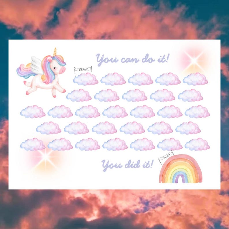 A Unicorn Cloud Reward Chart, Toilet Training Sticker Chart, Positive ...