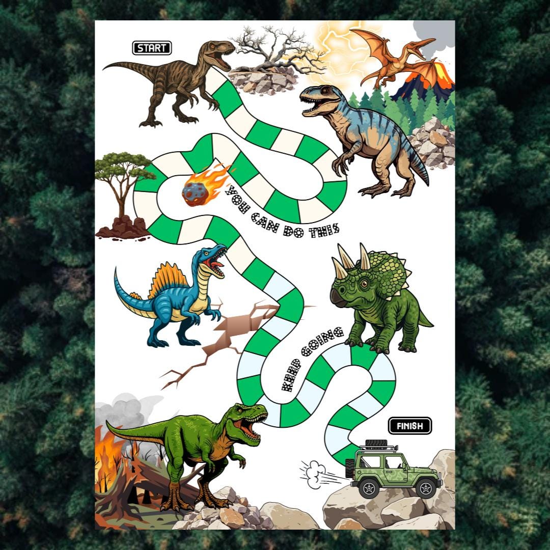 Dinosaurs Volcano Reward Chart, Kids Behavior Tracker, Potty Training ...