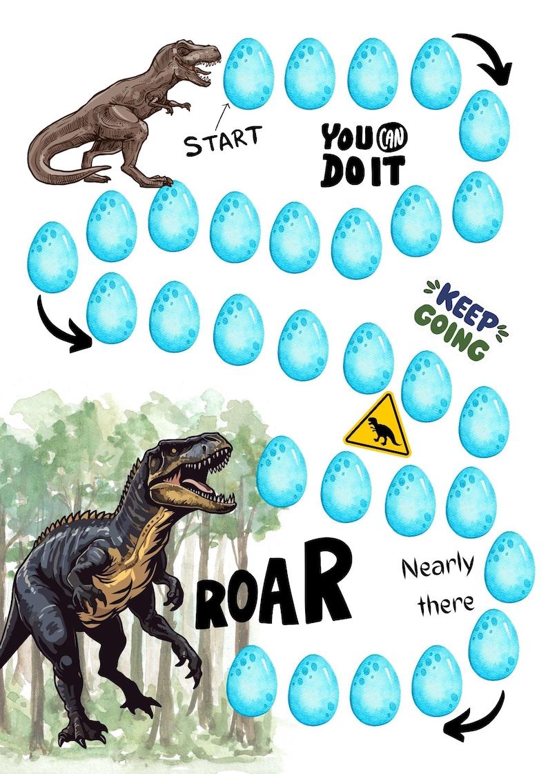 Dinosaur Scary T Rex Reward Chart, Toilet Training Sticker Chart ...