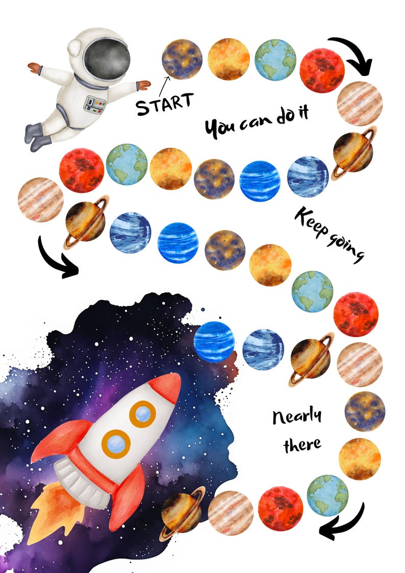 Astronaut Planet Reward Chart, Toilet Training Sticker Chart, Positive ...