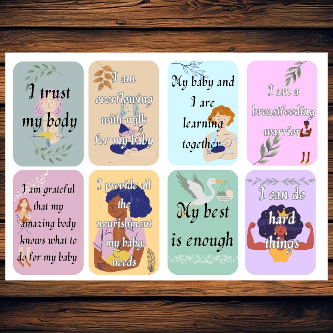 Breastfeeding Affirmation Cards Positive Thoughts Mindfulness (digital ...