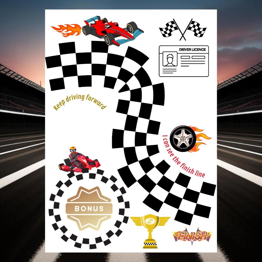 Race Track Reward Chart: Kids' Positive Behavior, Potty Training (PDF ...
