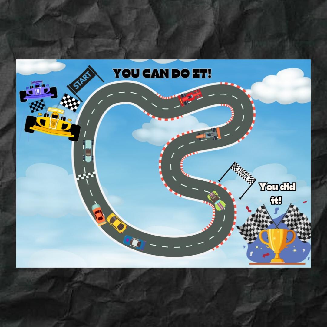 Race Track Reward Chart: Kids' Behavior, Potty Training (PDF Digital ...