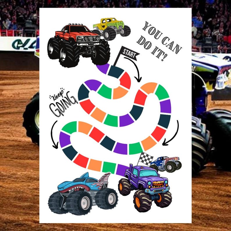 Monster Truck Colour Reward Chart, Toilet Training Sticker Chart ...