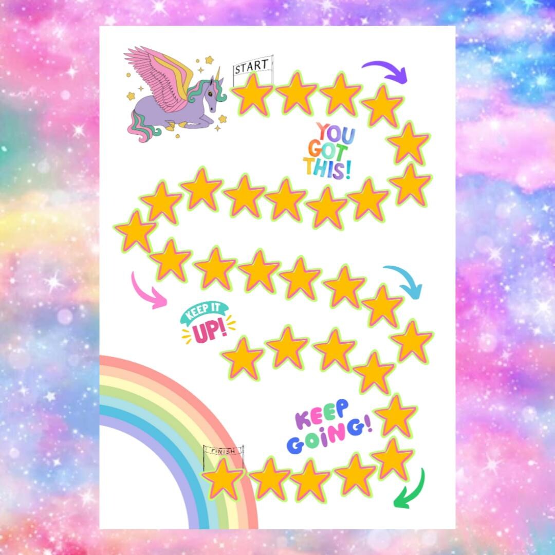 Unicorn Reward Chart: Kids' Positive Behavior, Potty Training (PDF ...