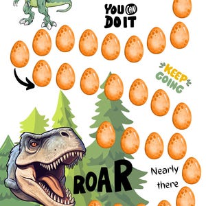Dinosaur T-rex Reward Chart: Potty Training, Positive Behavior (PDF ...