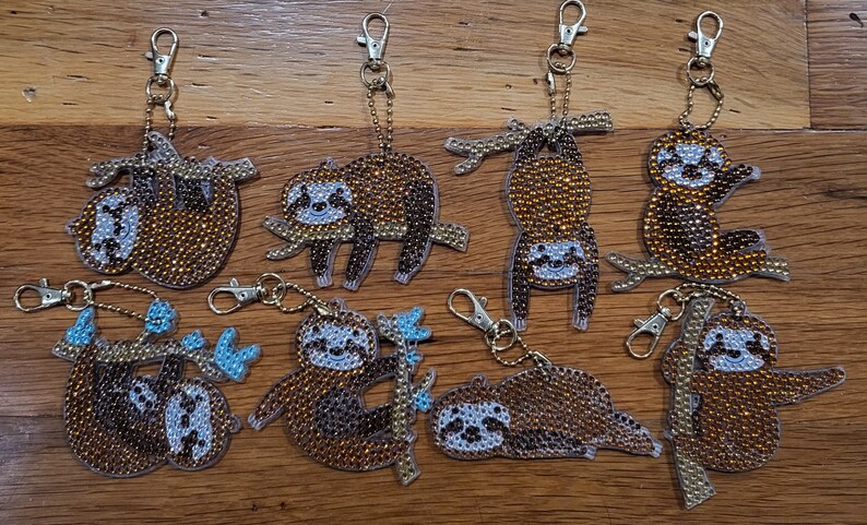 Diamond Sloth Keychain - Etsy